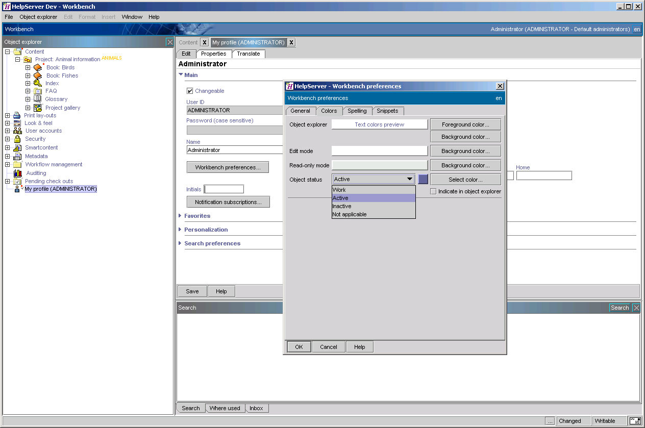 Authoring - The object status