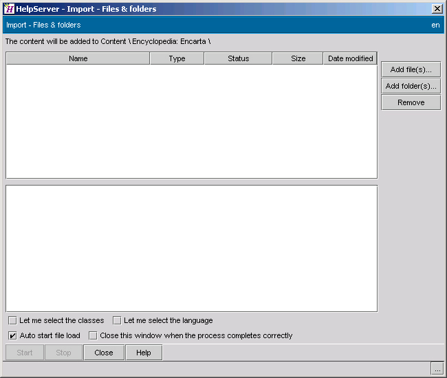 Authoring - Importing an entire folder tree with files