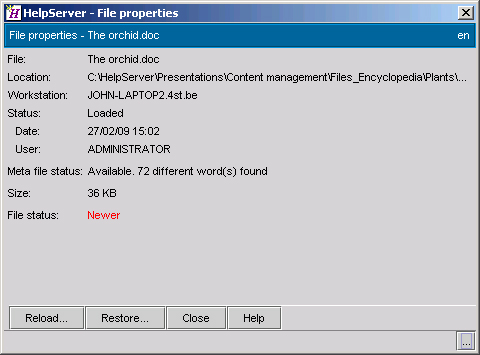 Authoring - Reloading and restoring files