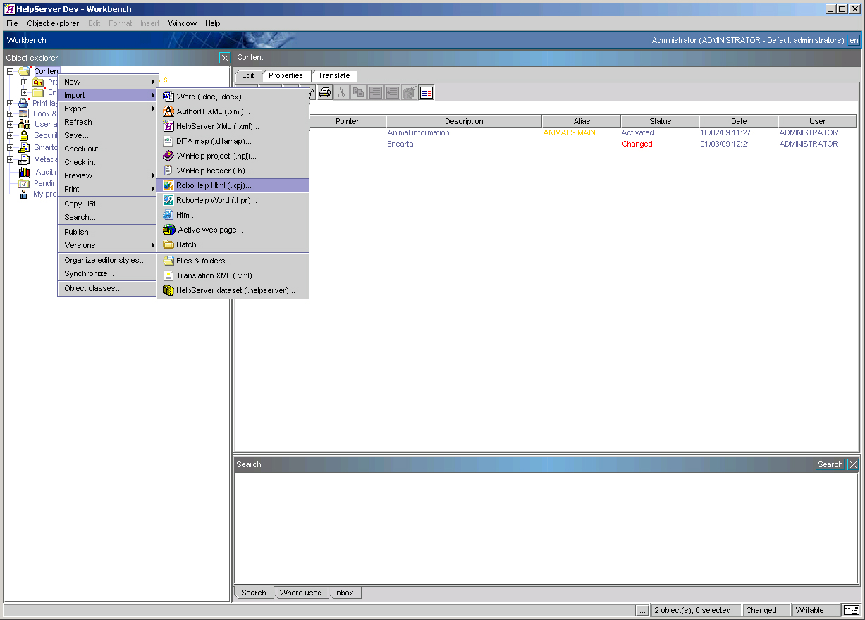 Authoring - RoboHelp projects