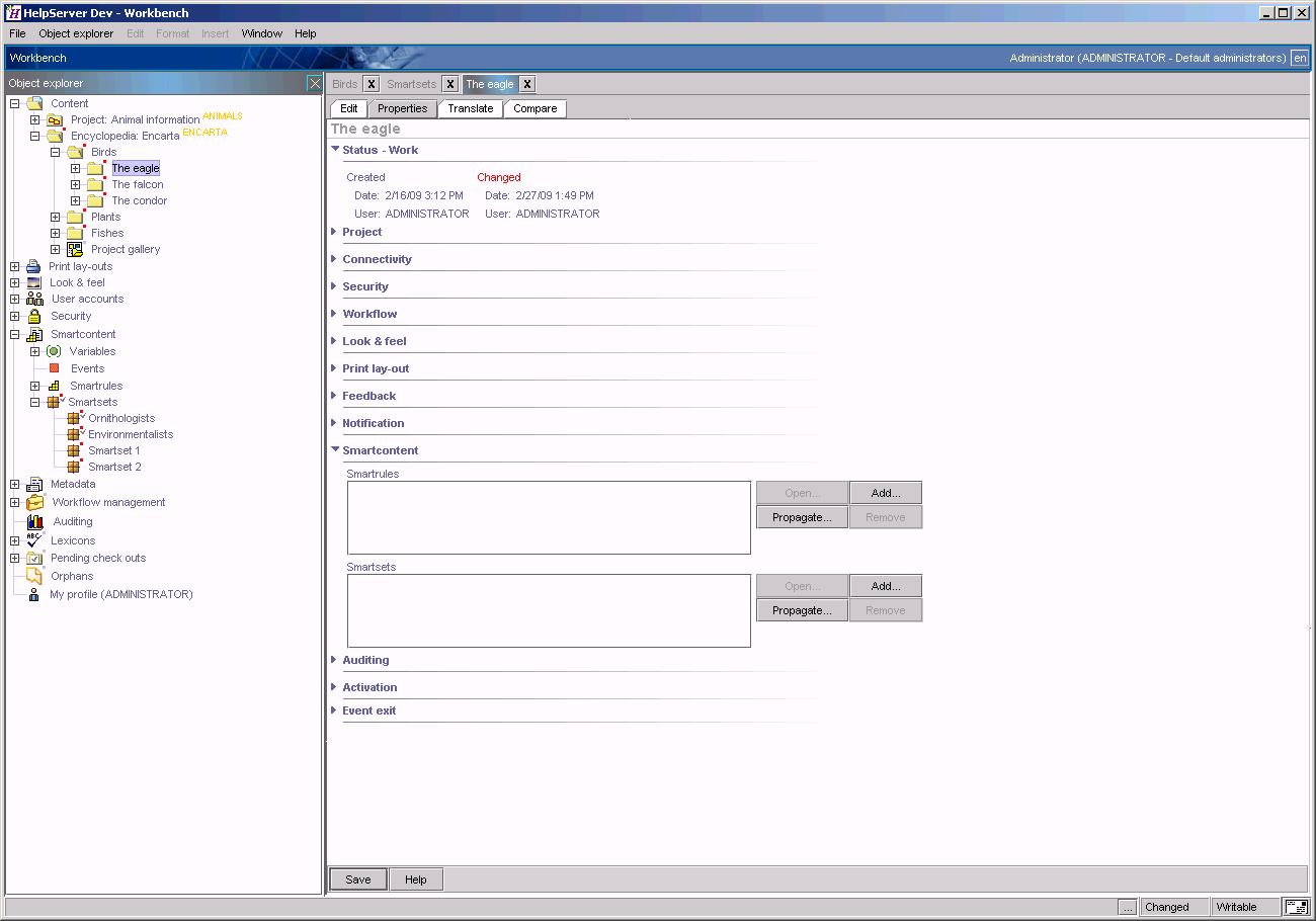 Authoring - Assigning the smartsets to the content properties