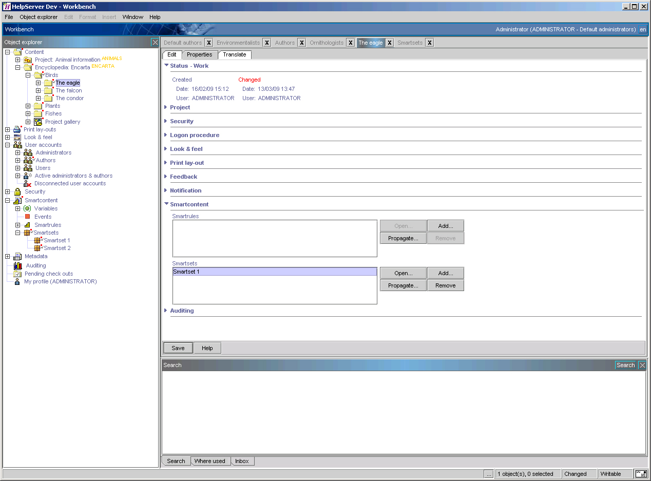 Authoring - Assigning the smartsets to the content properties