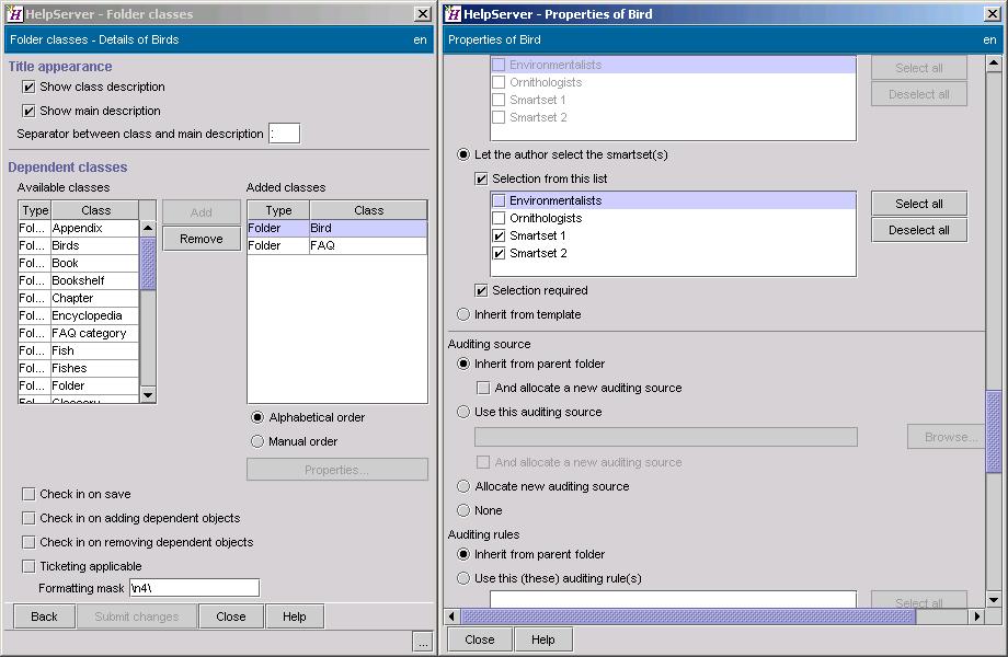 Authoring - Indicating the smartsets in the class