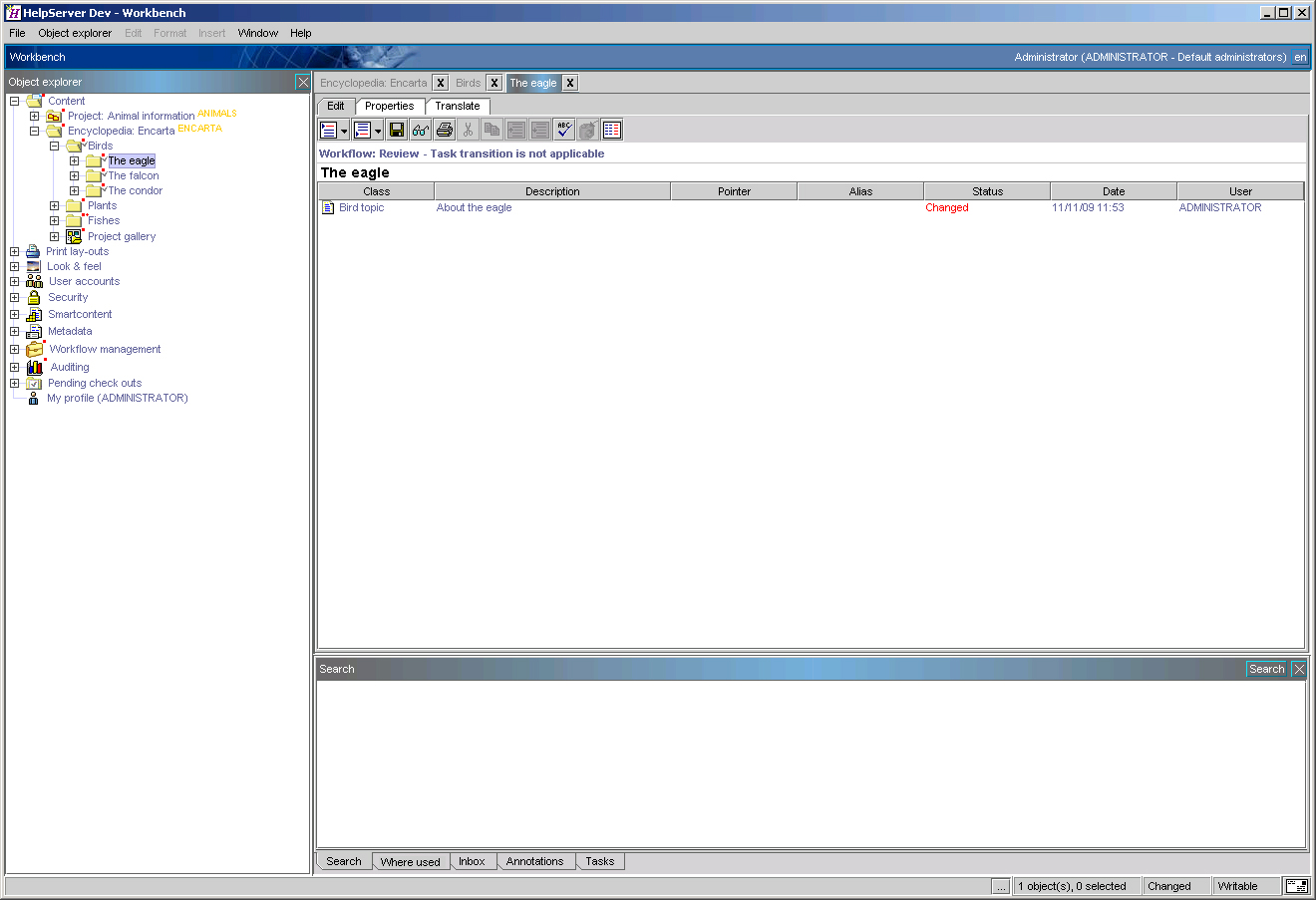 Authoring - Indicating the task transition behavior