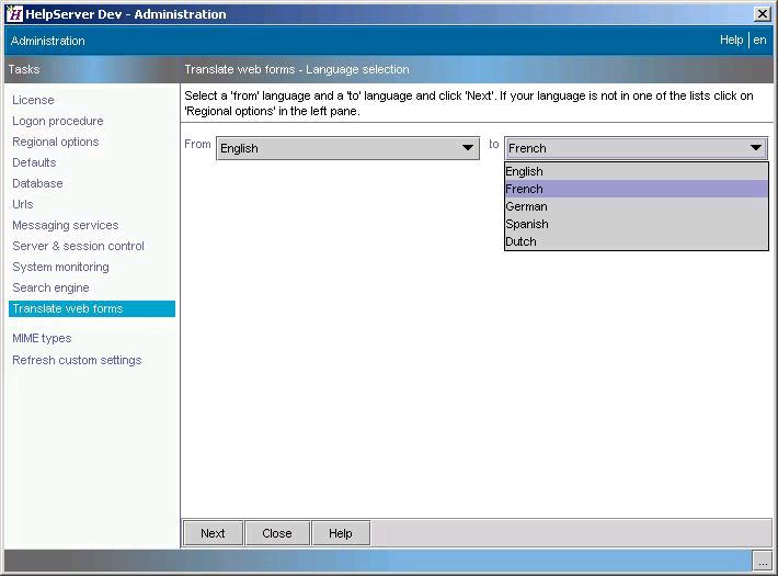 Administration - Translating web forms