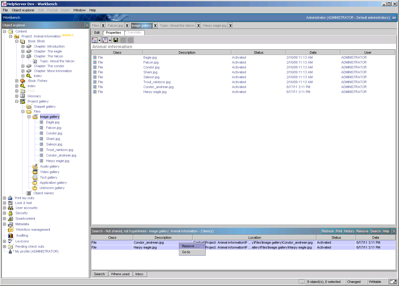 Authoring - Searching for unreferred files