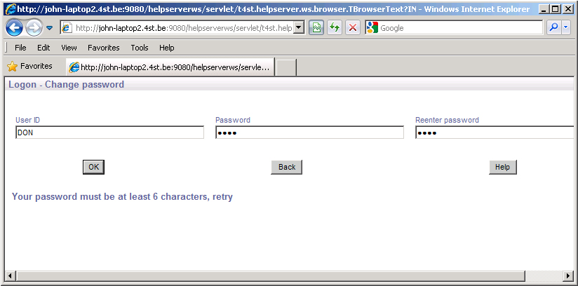 End user guide - Renewing your password