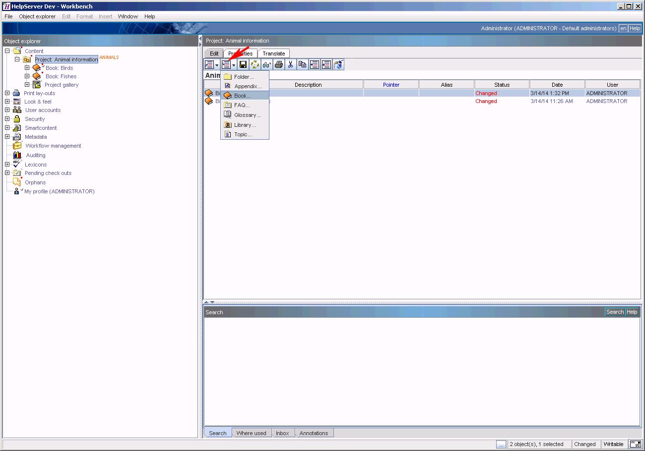 Authoring - Adding new objects at a specific position in the folder