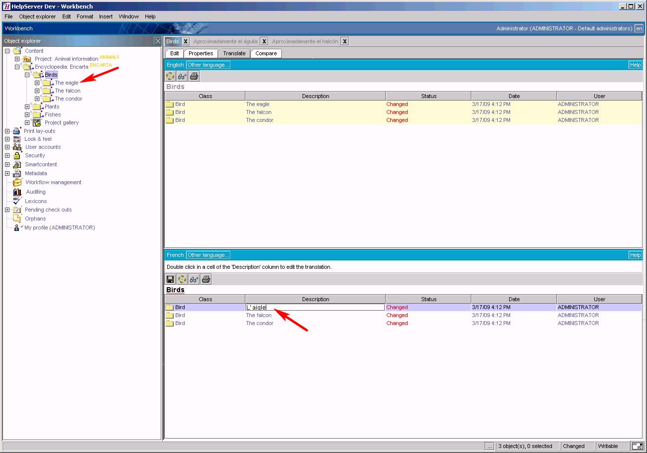 Authoring - Using the translate work mode