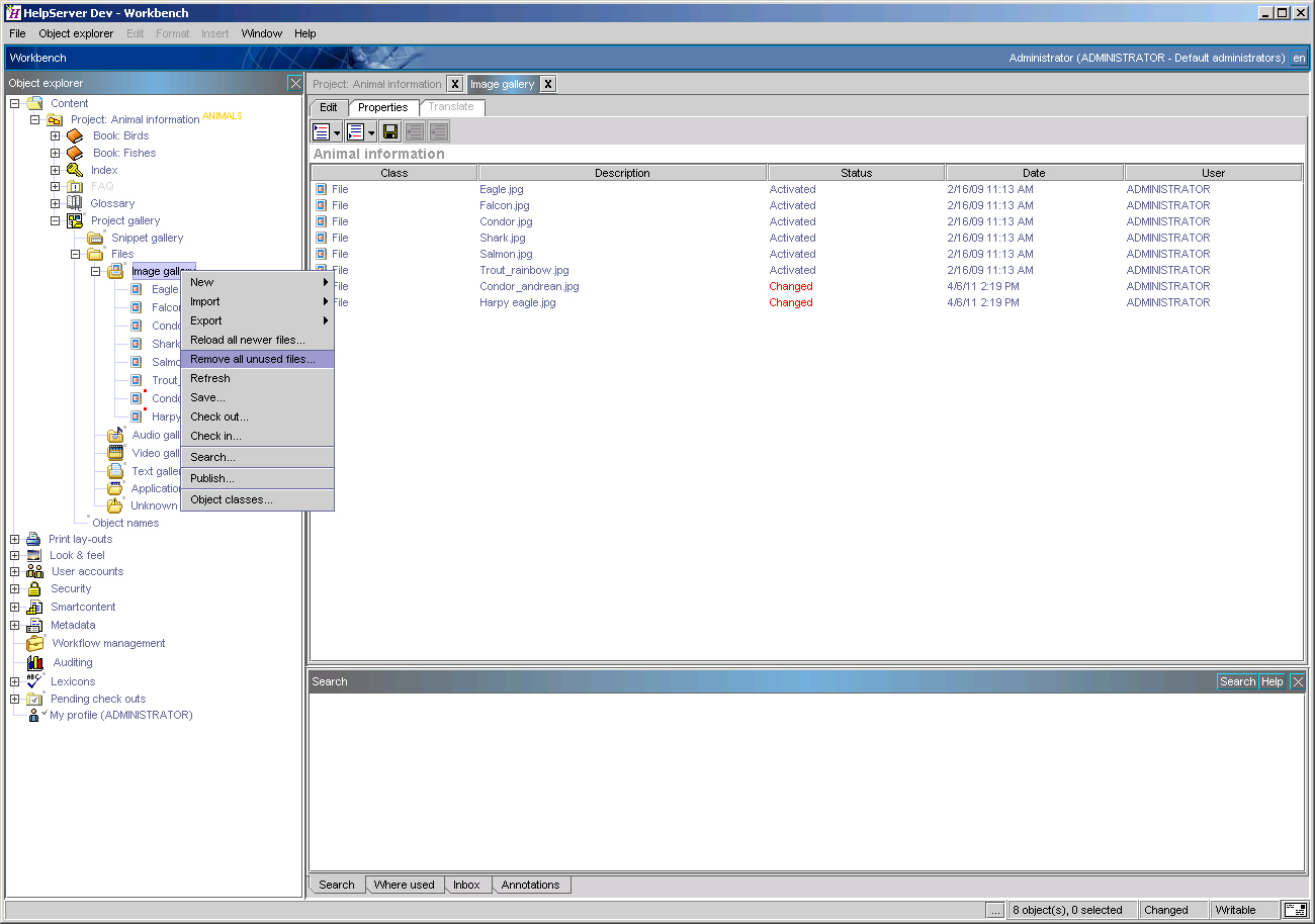 Authoring - Removing unused files
