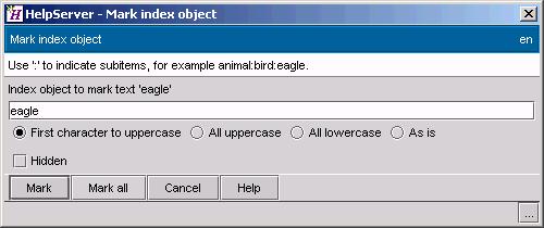 Authoring - Using index objects in topics