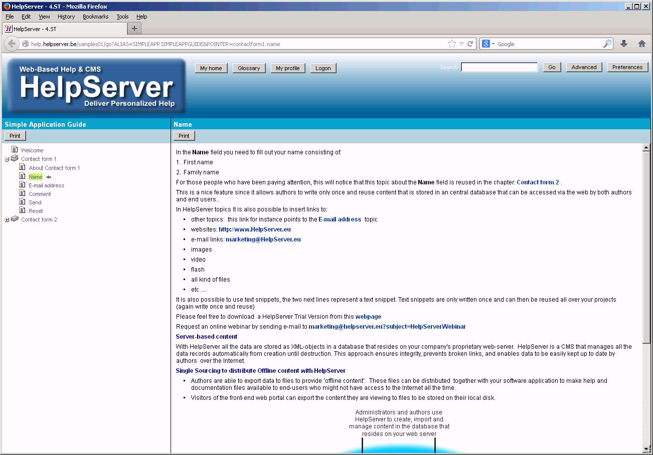 Authoring - Building a context sensitive, web based help system